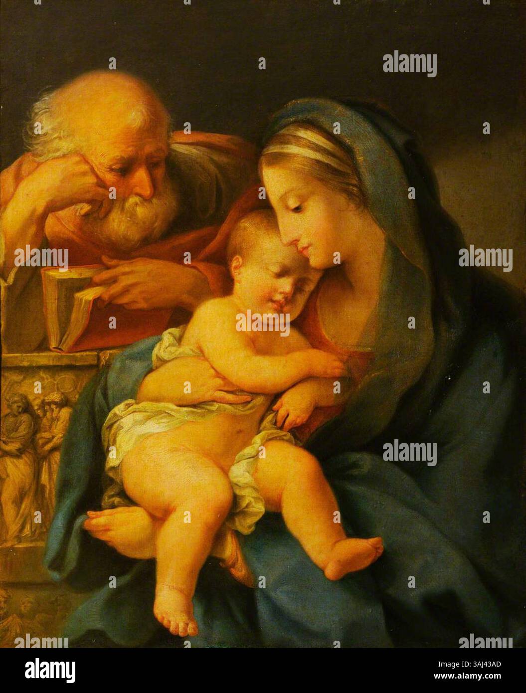An oil painting of The Holy Family, attributed to Agostino Masucci, created between 1700 and ...