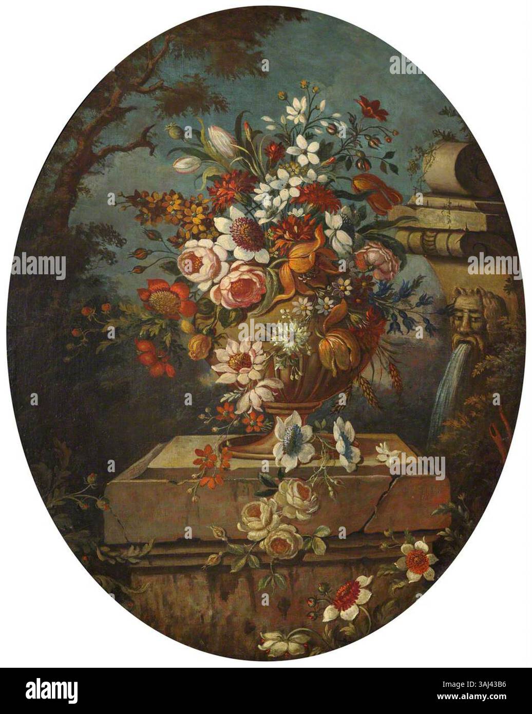 A 19th-century still life painting featuring flowers, created between ...