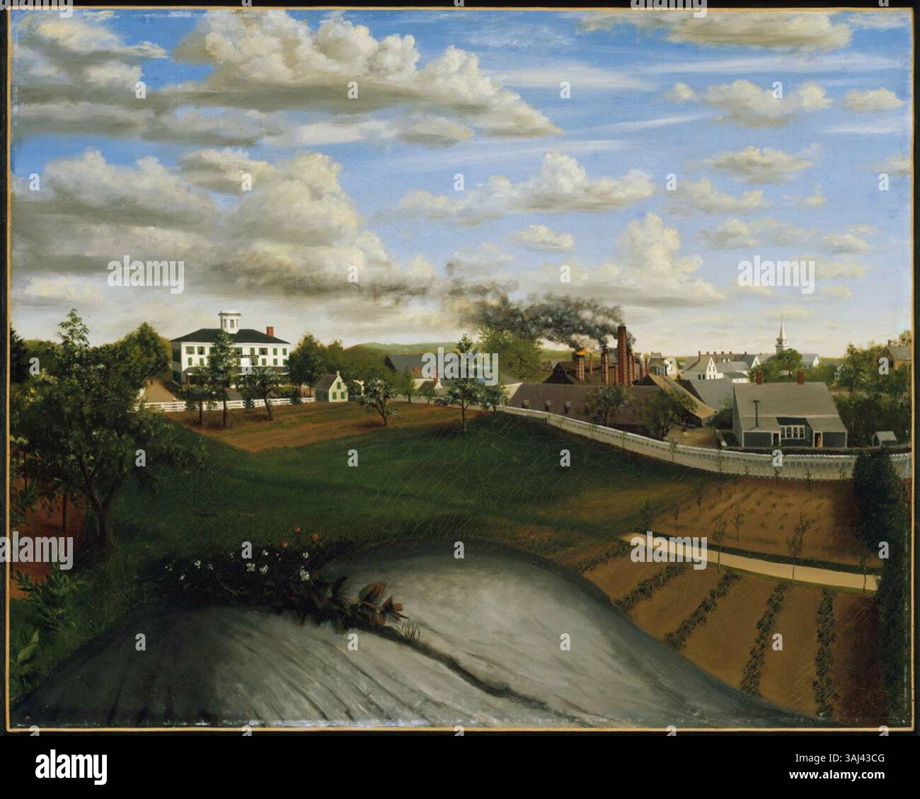 A mid-19th century painting by an anonymous American artist, depicting ...