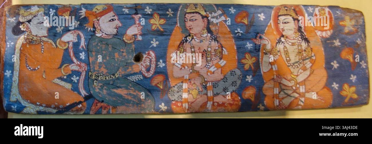 The cover of the Samghatasutra book from Gilgit, dated 627-628 CE ...
