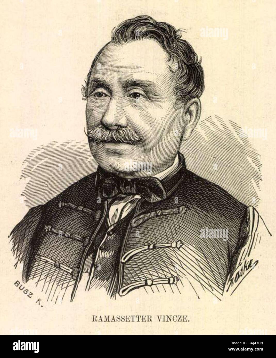 A portrait of Ramassetter Vince, painted by Károly Rusz in 1866 ...