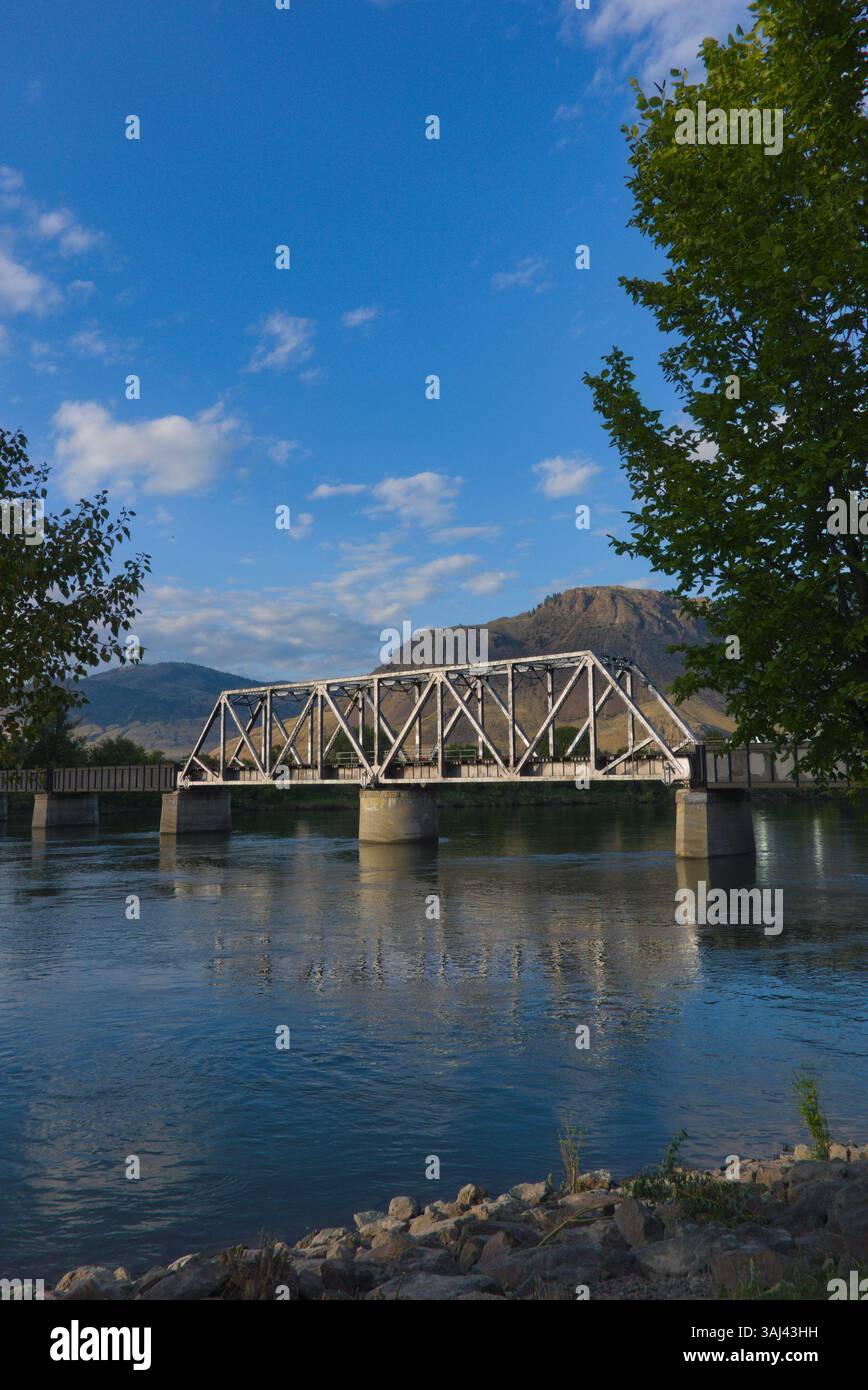 CN Railway Swing Bridge, Kamloops, British Columbia, Canada Stock Photo ...