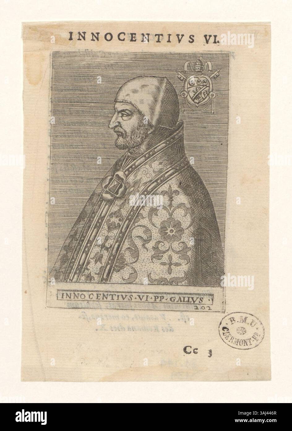 This intaglio print from the Boyer collection features Pope Innocentius ...