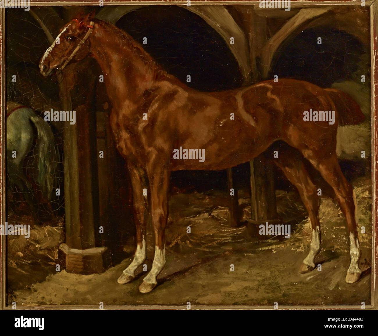 Théodore Géricault’s circa 1814 painting 'Chestnut Horse in a Stable ...