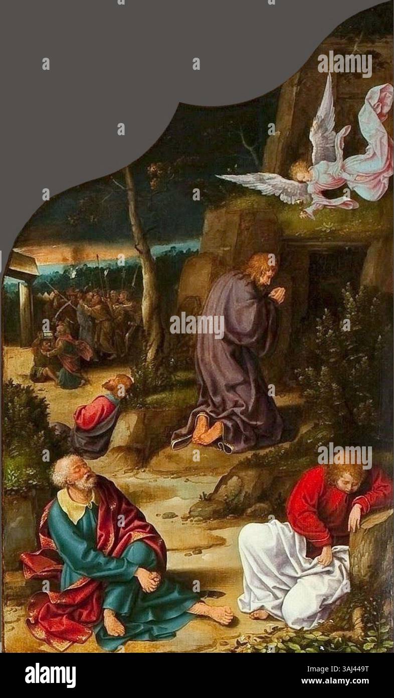 Joos van Cleve's Saint Reinhold Altar, completed before 1516, depicts several Biblical events ...