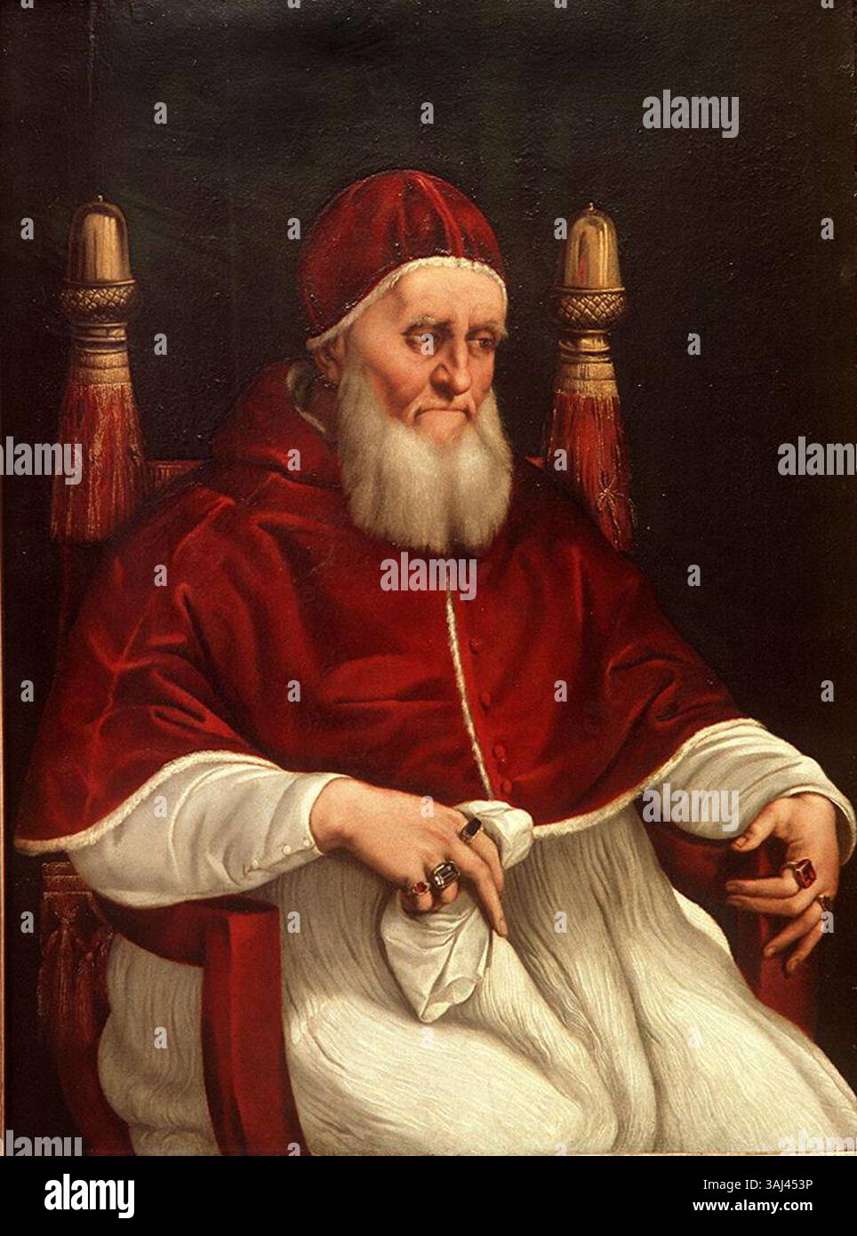 This portrait of Pope Julius II, painted by Raphael and his workshop in ...