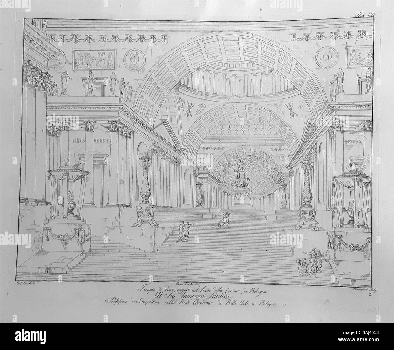 This lithograph by Antonio Basoli, created between 1800 and 1810 ...
