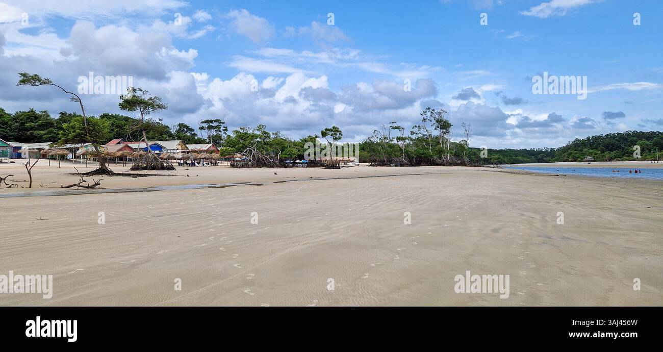 Barra velha beach at Soure, Marajo in Para, Brazil. Beautiful natural ...