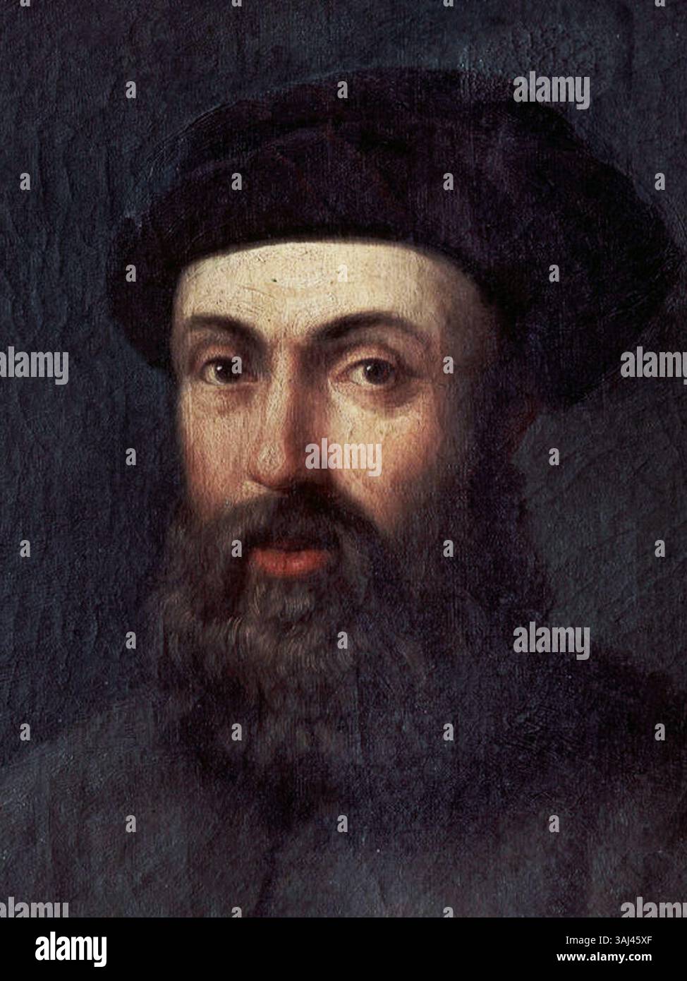 This 1848 portrait of the Portuguese navigator Fernando de Magallanes ...