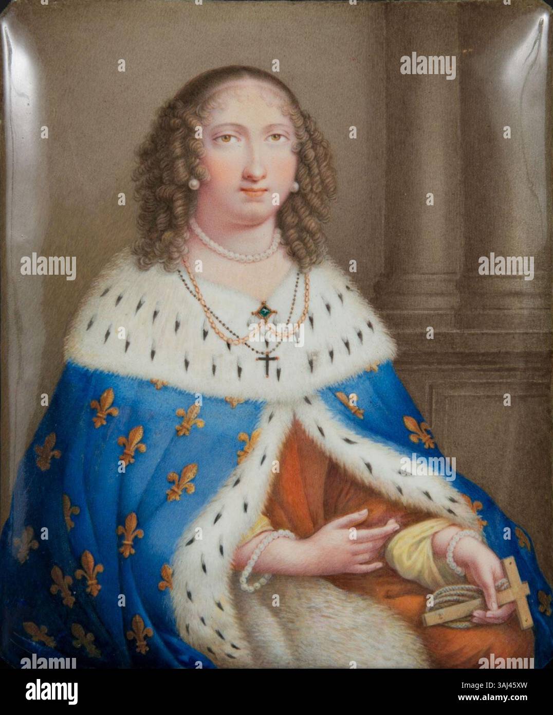 This enamel portrait of Queen Marie-Therese of Austria, wife of Louis ...