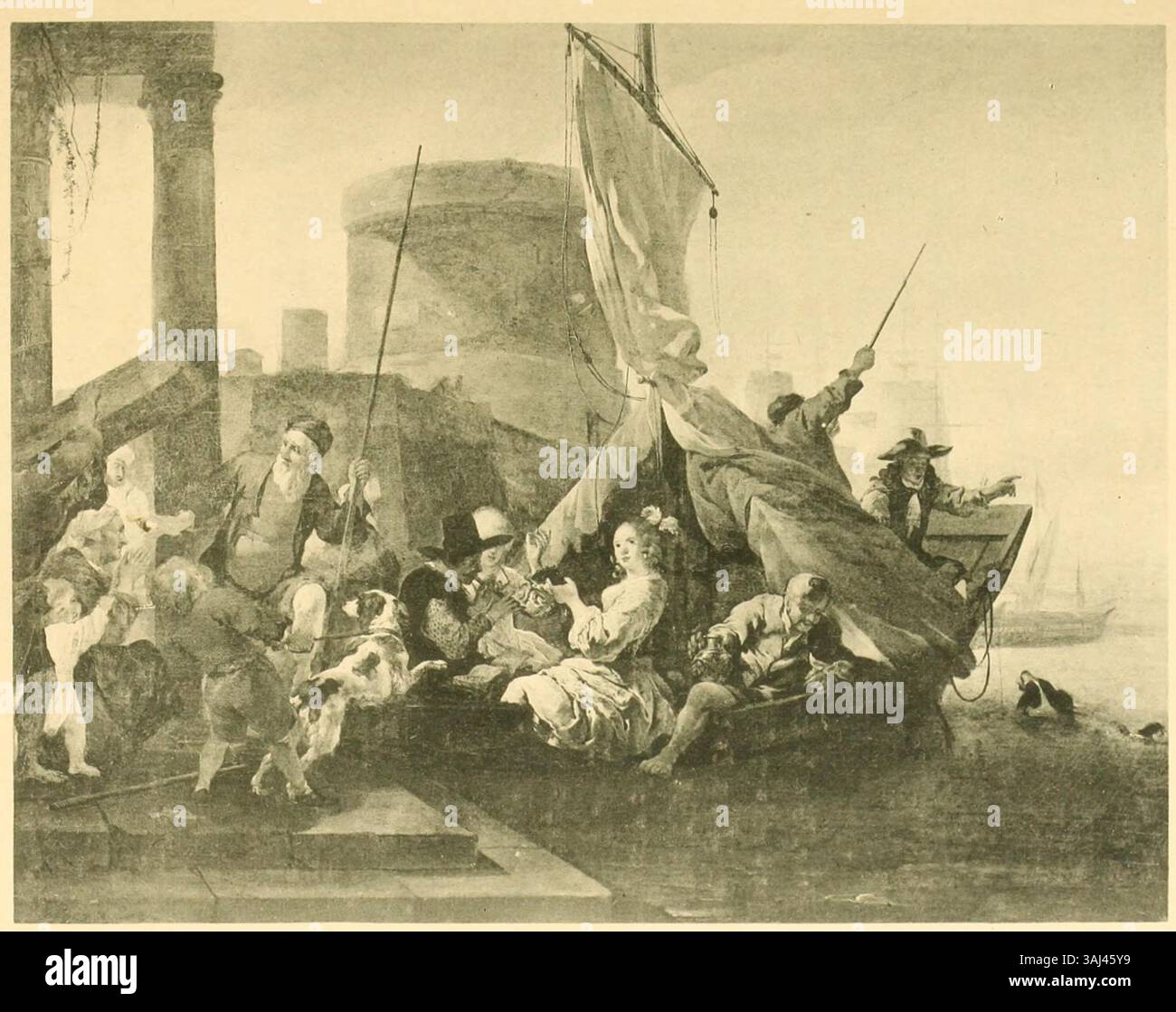 'Pleasure Boating' by Jan Baptist Weenix, painted around 1650, depicts ...