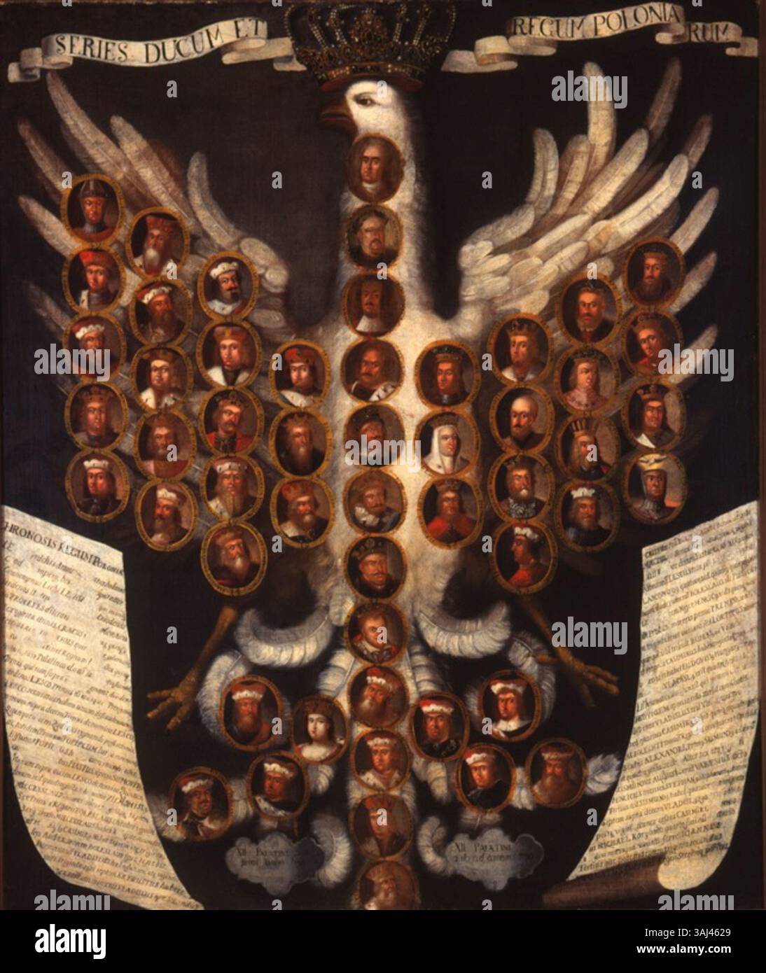The painting 'Poczet królów i książąt polskich' by an anonymous artist ...