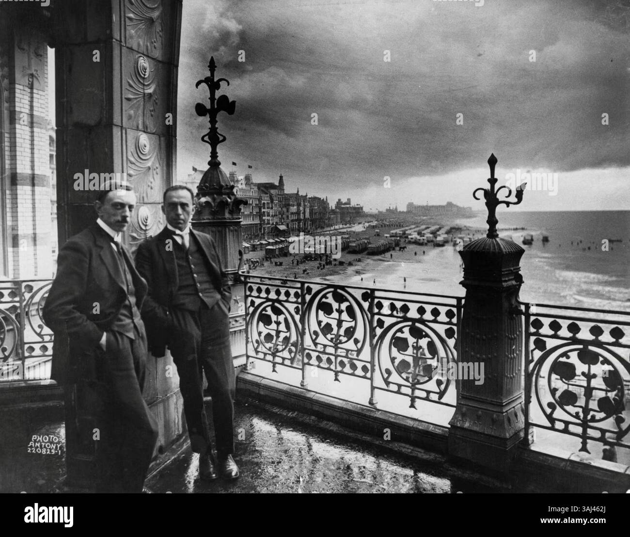 This 1925 photograph shows artist Léon Spilliaert (left) with sculptor ...