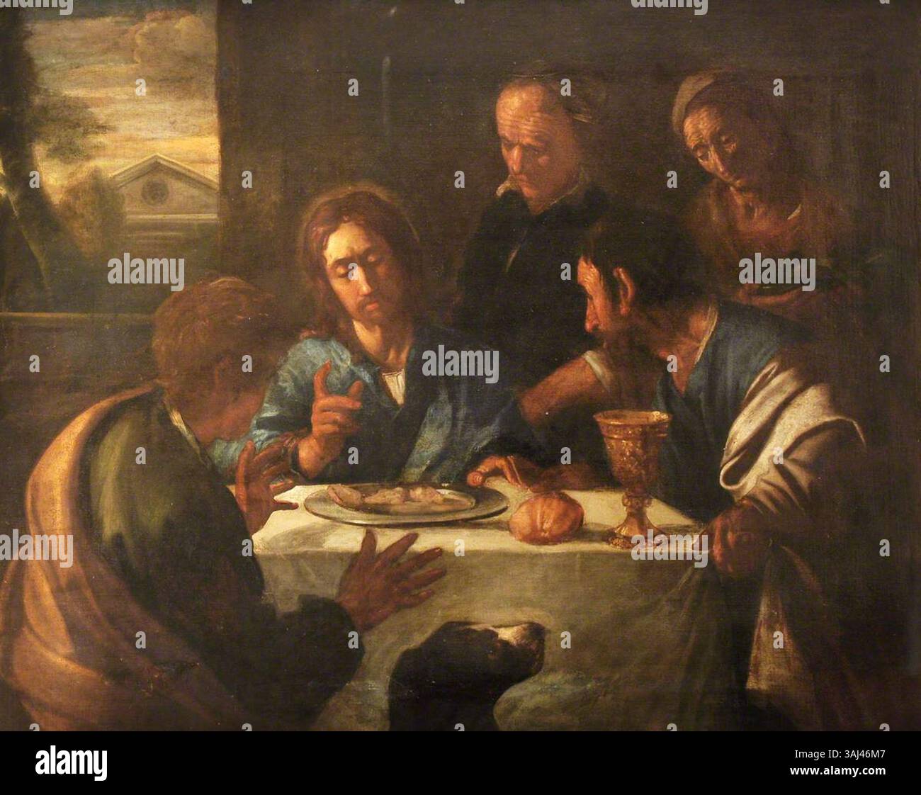 This painting, after Caravaggio, depicts the biblical scene of The ...