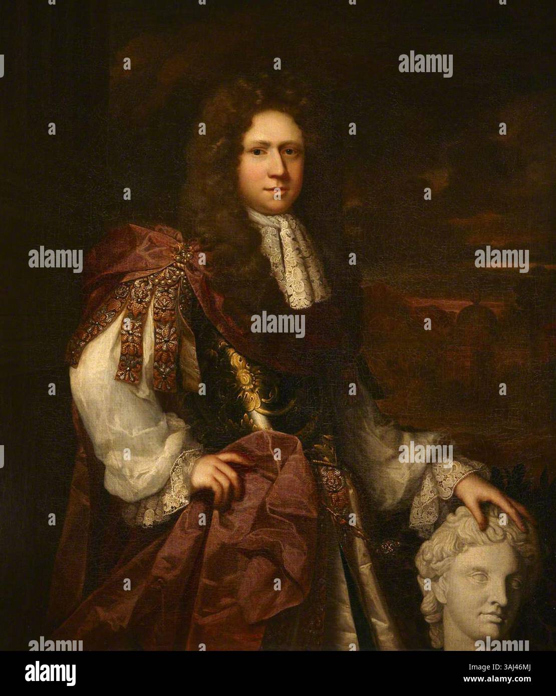 A portrait of an unknown man, circa 1700, painted by an Irish artist ...