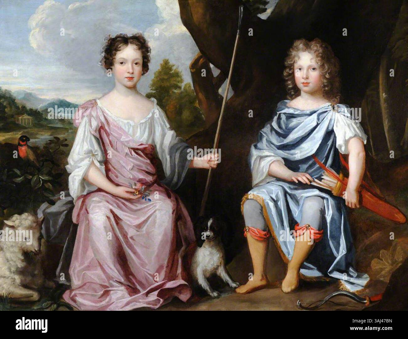 A portrait of Edward Graham, later 2nd Viscount Preston, and his sister ...