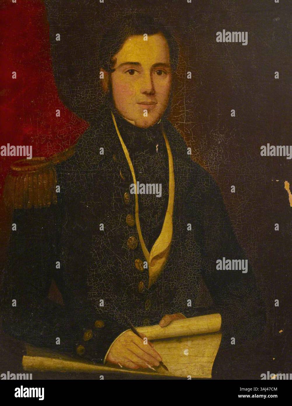 A portrait of a lieutenant, painted around 1832 in the British School ...