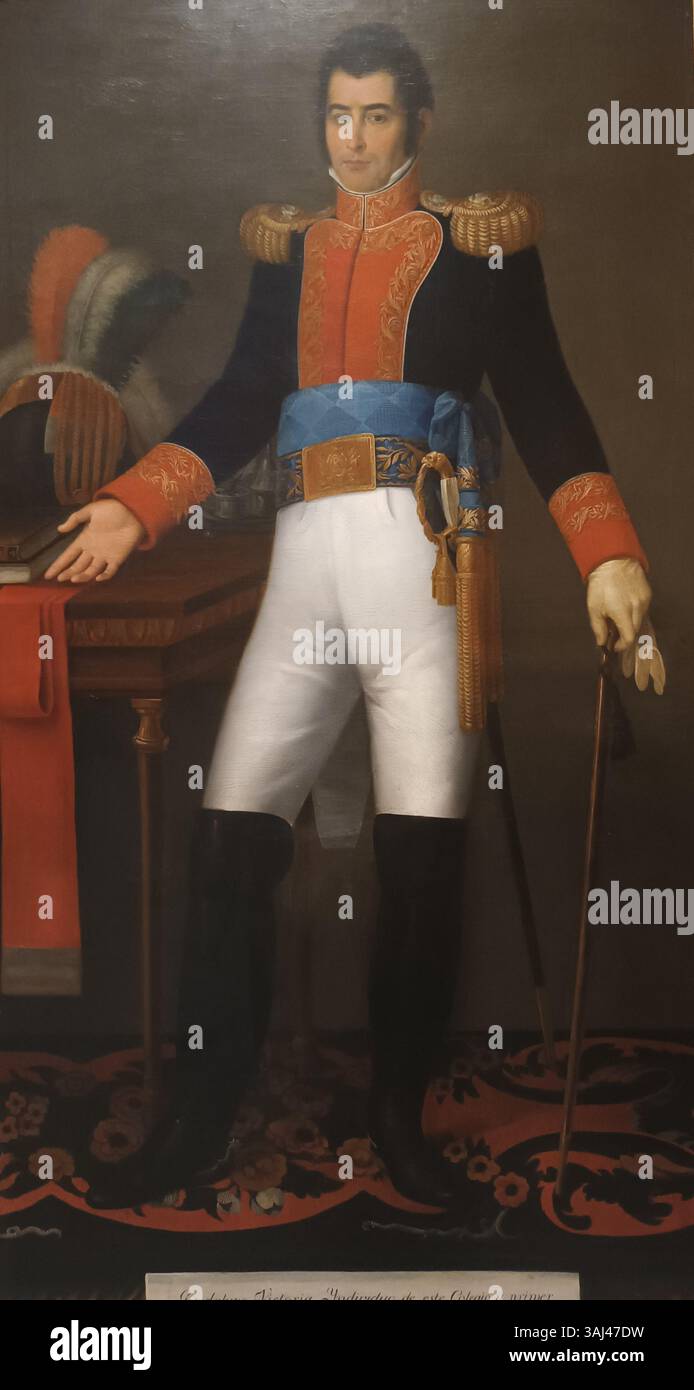 This 1825 portrait depicts Guadalupe Victoria, the first president of ...