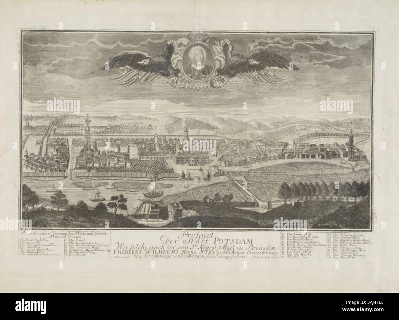 This copper engraving from 1733 by Georg Paul Busch shows the city of ...