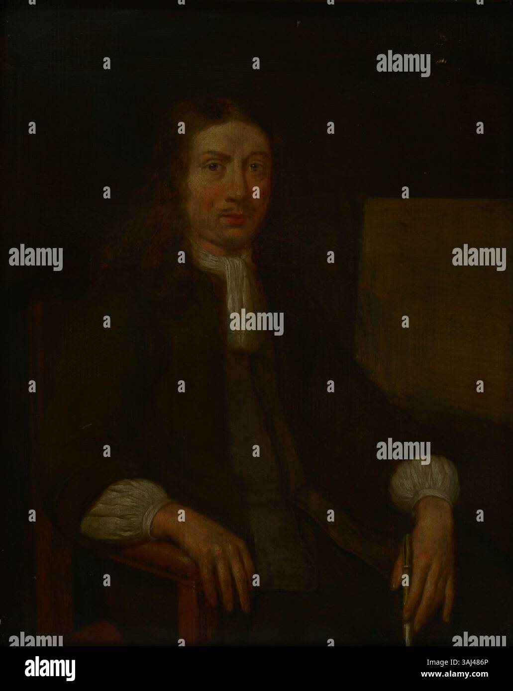 This Dutch painting titled 'Mansportret' is a portrait of a man ...