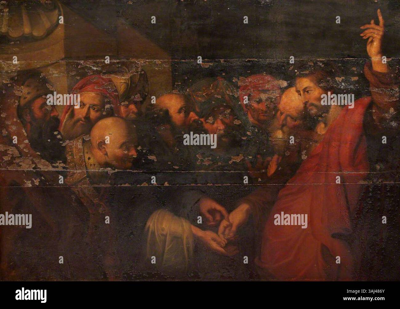 This religious painting, created between 1600 and 1699, depicts the ...