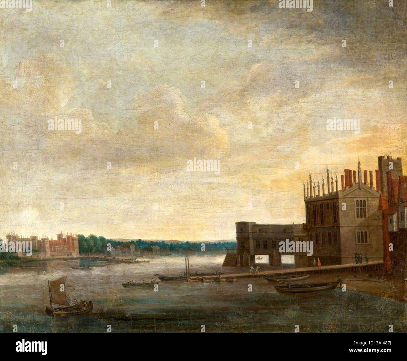 This landscape painting, created between 1600 and 1629, depicts the ...