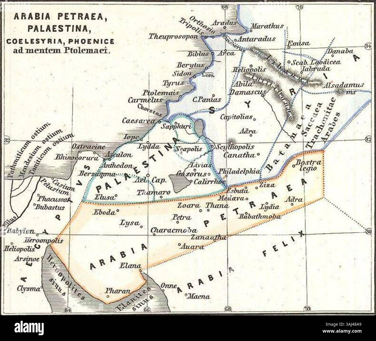 This 1865 map by Karl Spruner von Merz shows Arabia Petraea and ...