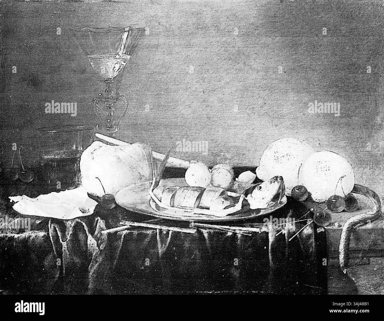 Cornelis Mahu’s 'Still Life with Sliced Herring' (1640-1650) is a ...