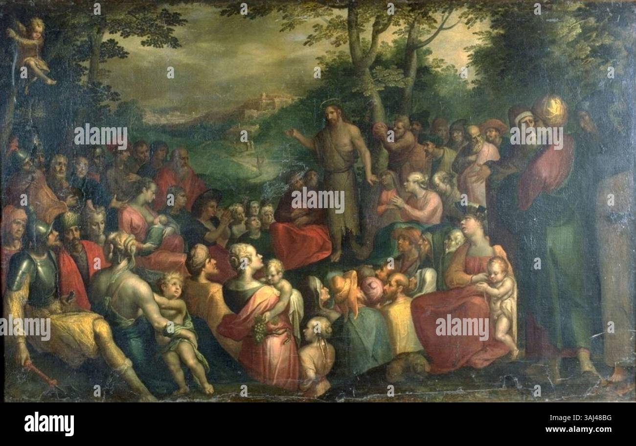 This circa 1600 Flemish painting, 'The Sermon of St. John the Baptist ...