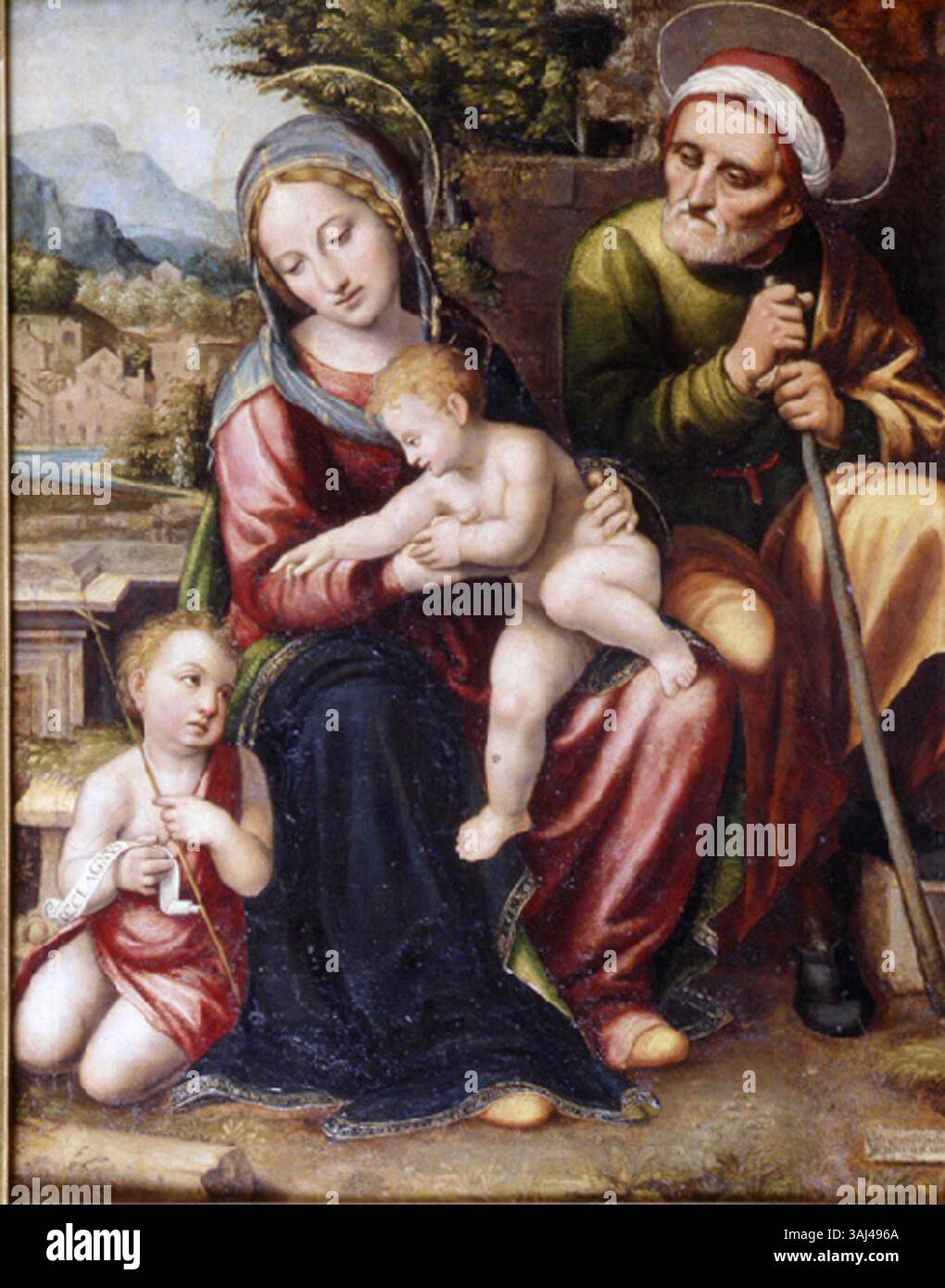 Pier Francesco Sacchi's 1518 painting 'Holy Family with Saint John ...