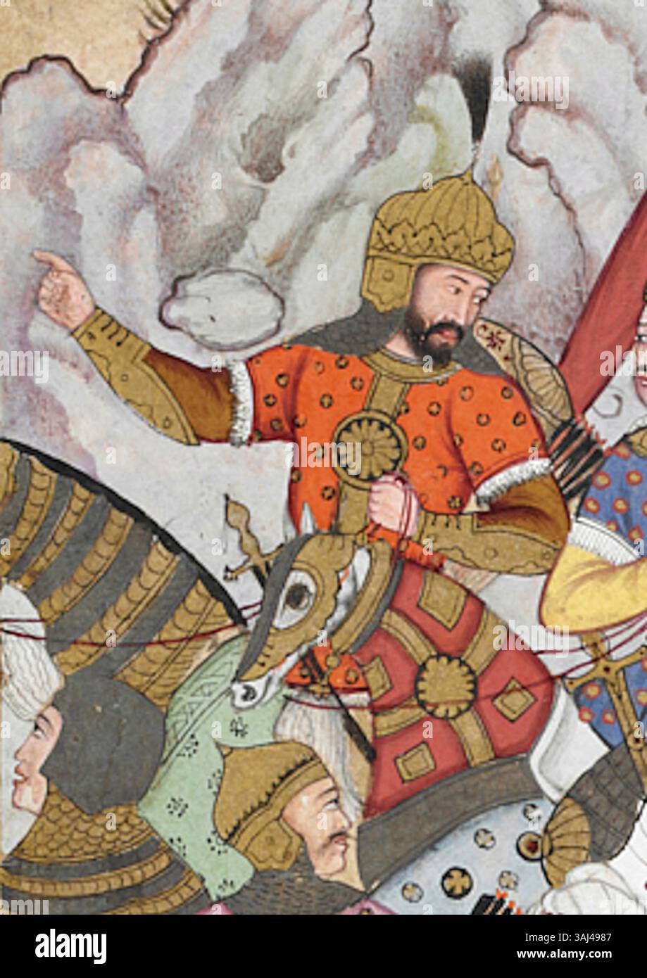 This 1590 painting depicts Ibrahim Lodi at the Battle of Panipat (1526 ...