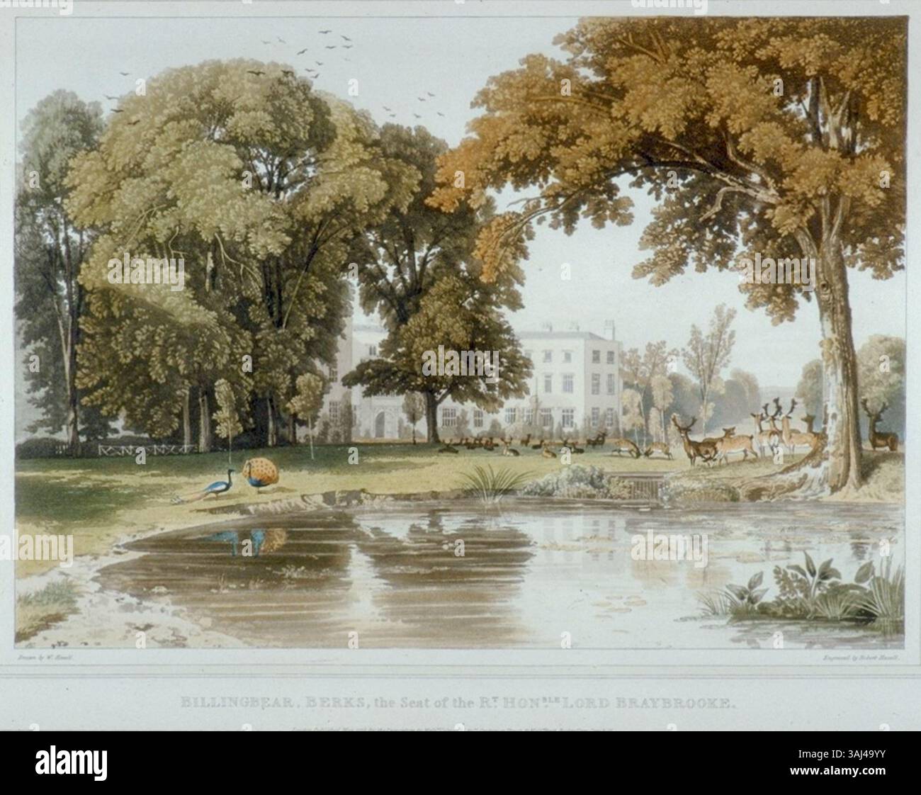 This 1815 aquatint by Robert Havell senior depicts the stately home of ...