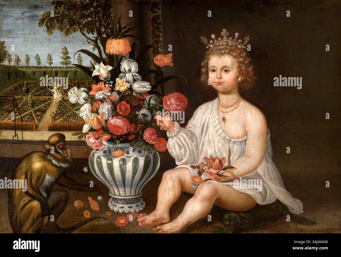 This painting from the Spanish Colonial period depicts a royal child ...