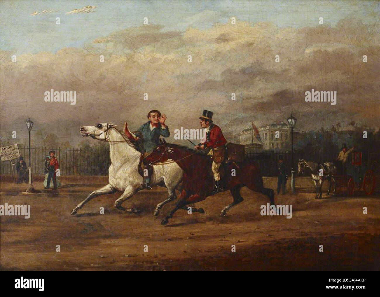 Dynamic scene depicts two riders hi-res stock photography and images ...