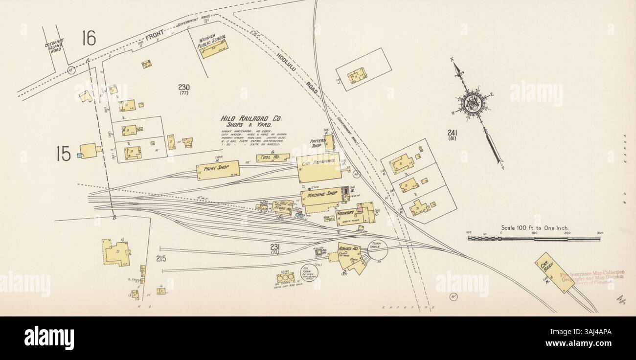 This 1914 Sanborn Fire Insurance Map of Hilo, Hawaii provides a ...
