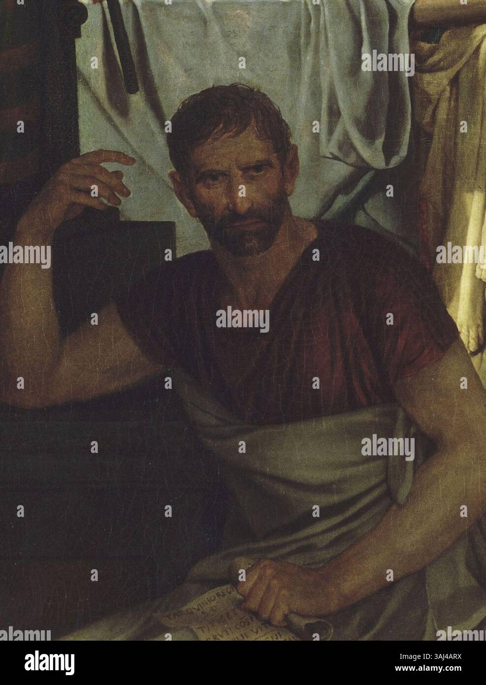 A detail from Jacques-Louis David's painting 'The Lictors Bring to ...