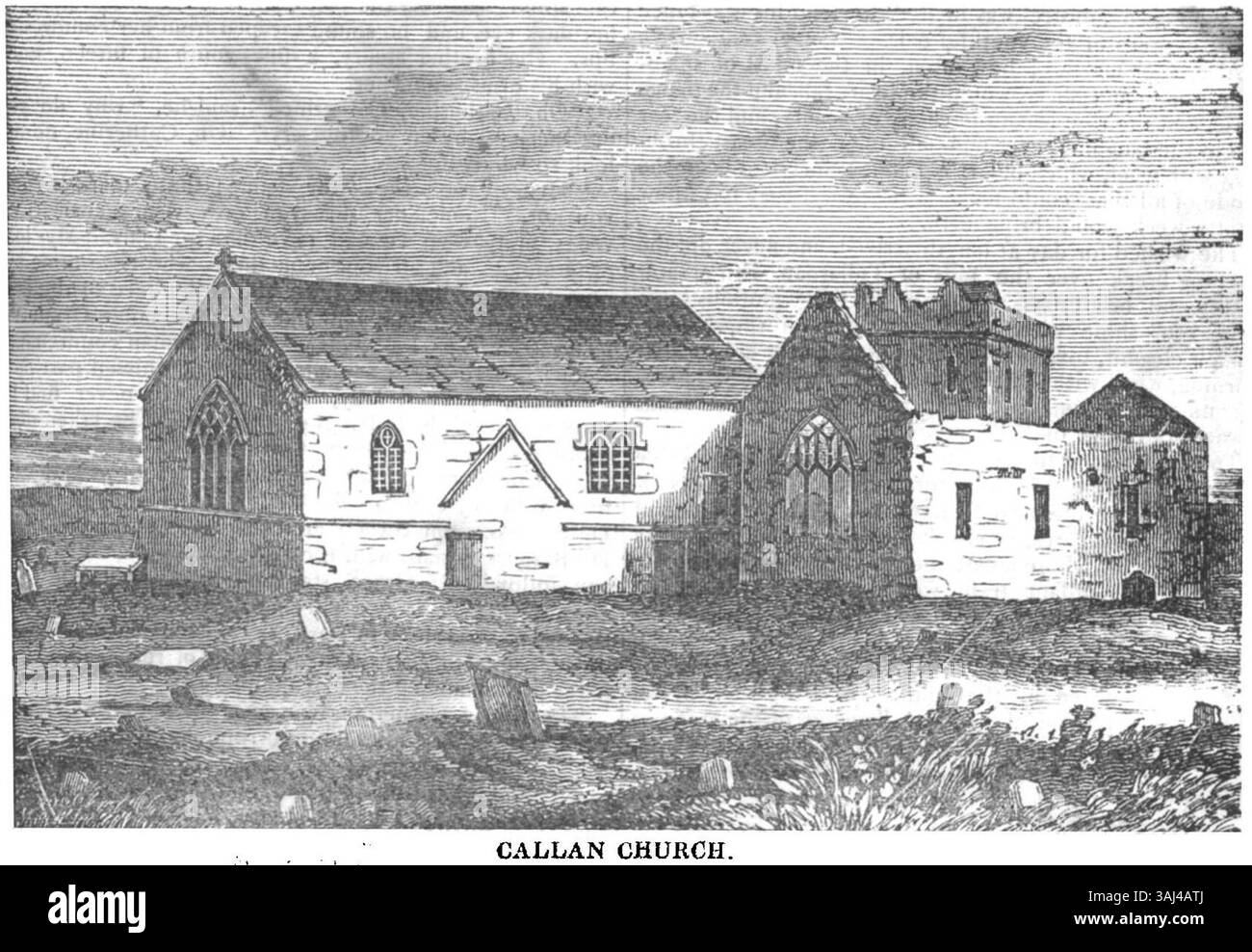 The 1835 depiction of Callan Church, part of 'The Dublin Penny Journal ...