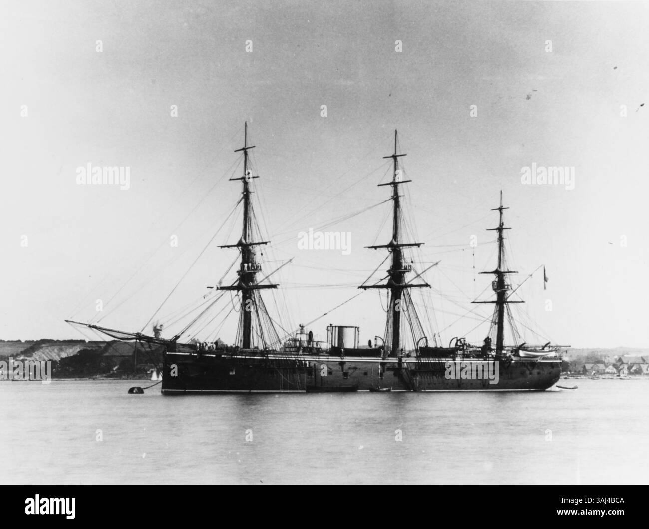 This photograph from the 1880s shows the SMS Prinz Adalbert, a German ...