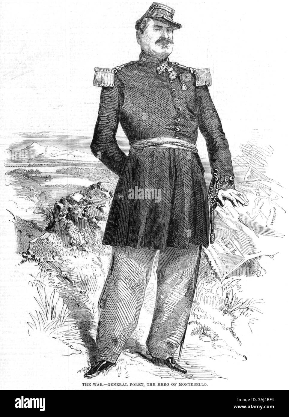 This 1859 wood engraving depicts General Élie Frédéric Forey ...