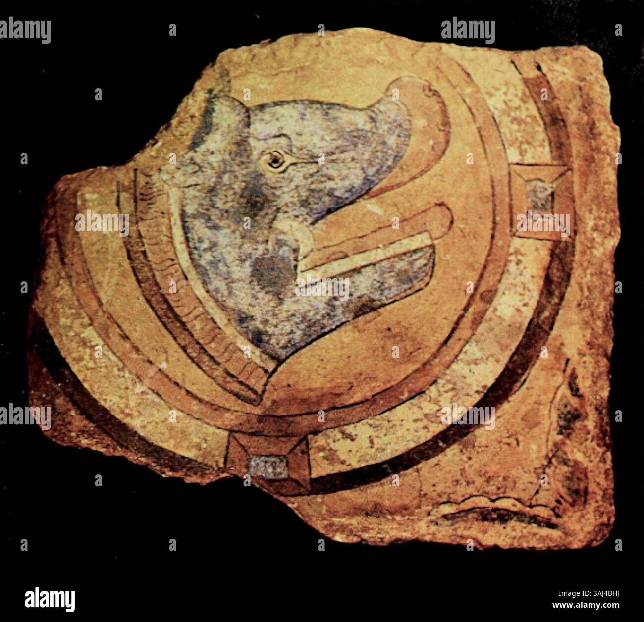 This 6th-century painting from Bamiyan depicts a boar, symbolizing the ...