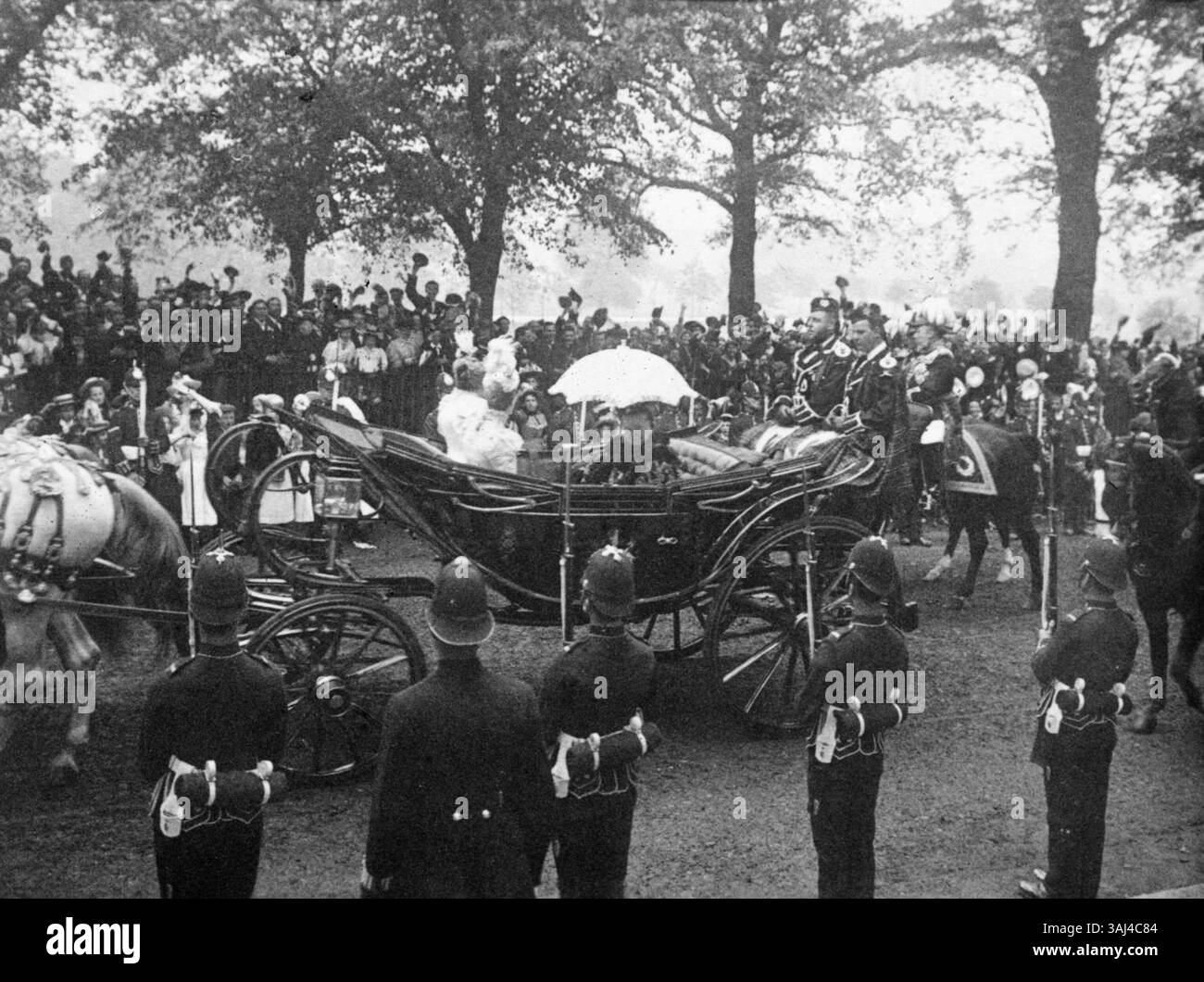 A depiction of the 1897 Diamond Jubilee procession of Queen Victoria ...