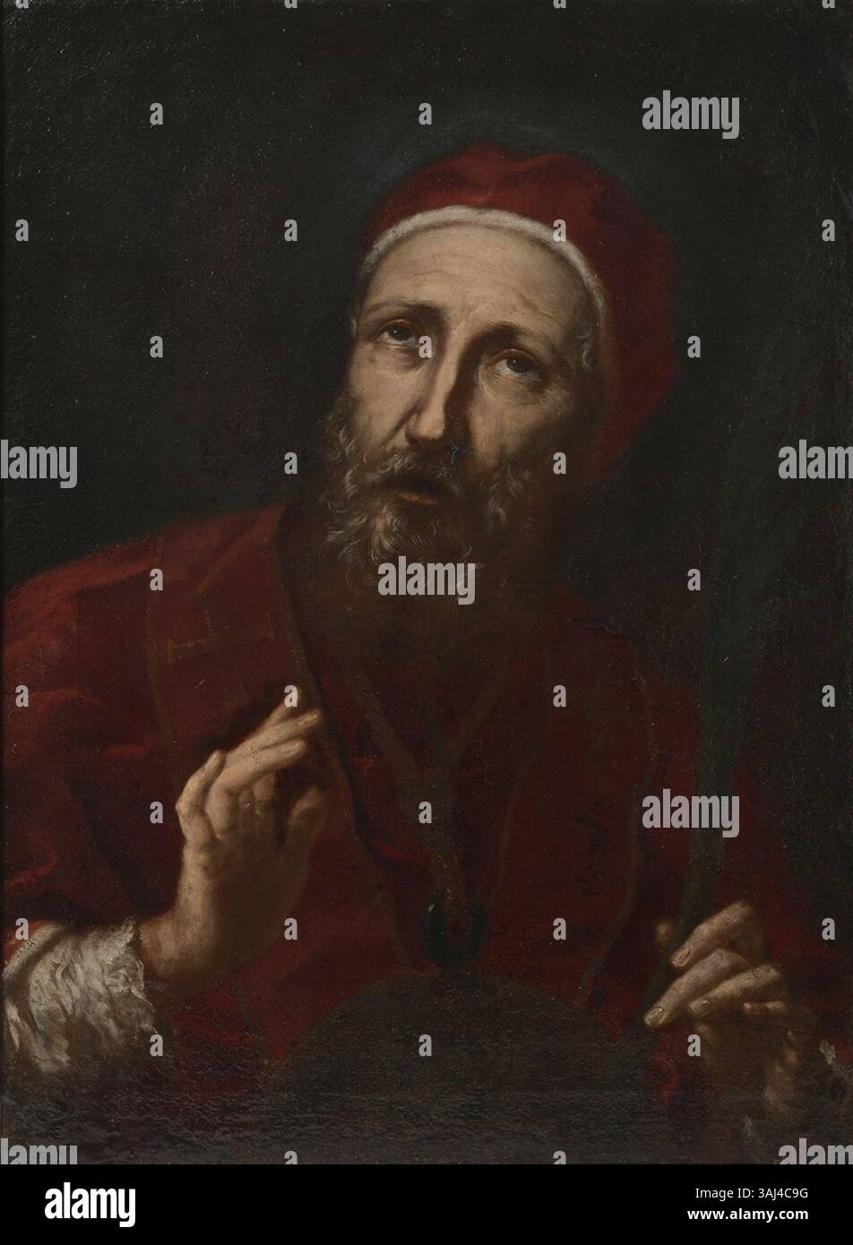 The 18th-century painting 'Pape muenec' likely depicts Pope Clement IV ...