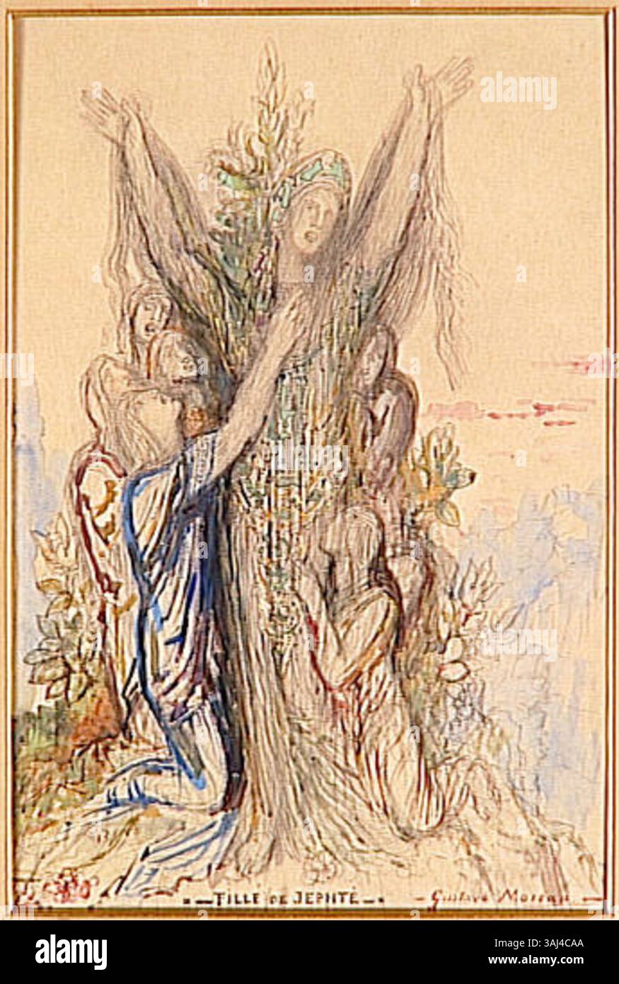 'La Fille de Jephté' (The Daughter of Jephthah) is a dramatic painting ...