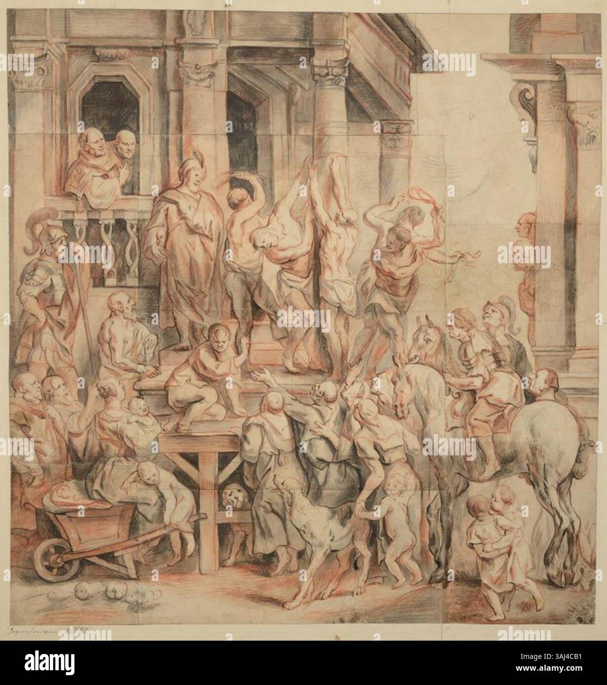 This 1655 drawing by Jacob Jordaens depicts the scourging of Saint Paul ...