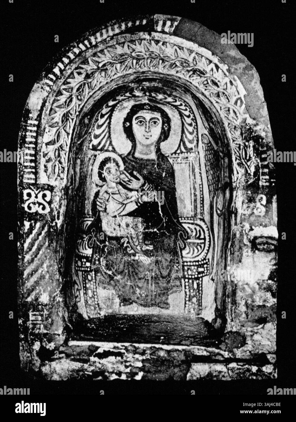 A 6th-century wall painting from the Coptic monastery at Saqqara ...