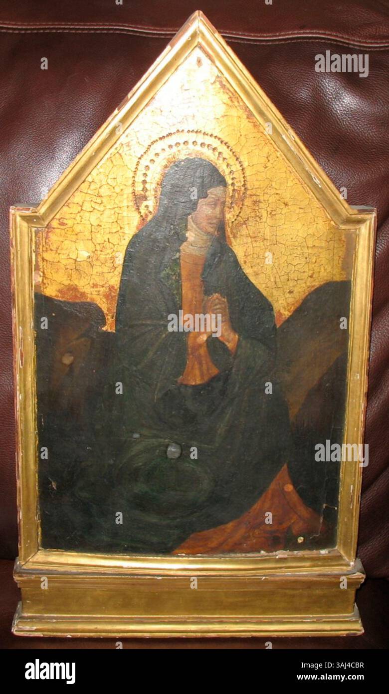 Anonymous 1450 painting titled 'The Mourning Virgin,' depicting the ...