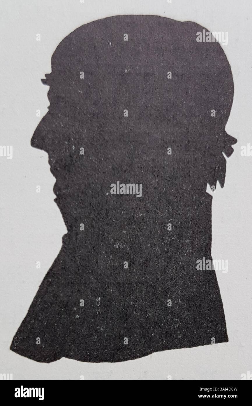 A silhouette portrait of Sven Rask, created by an unknown artist. The ...