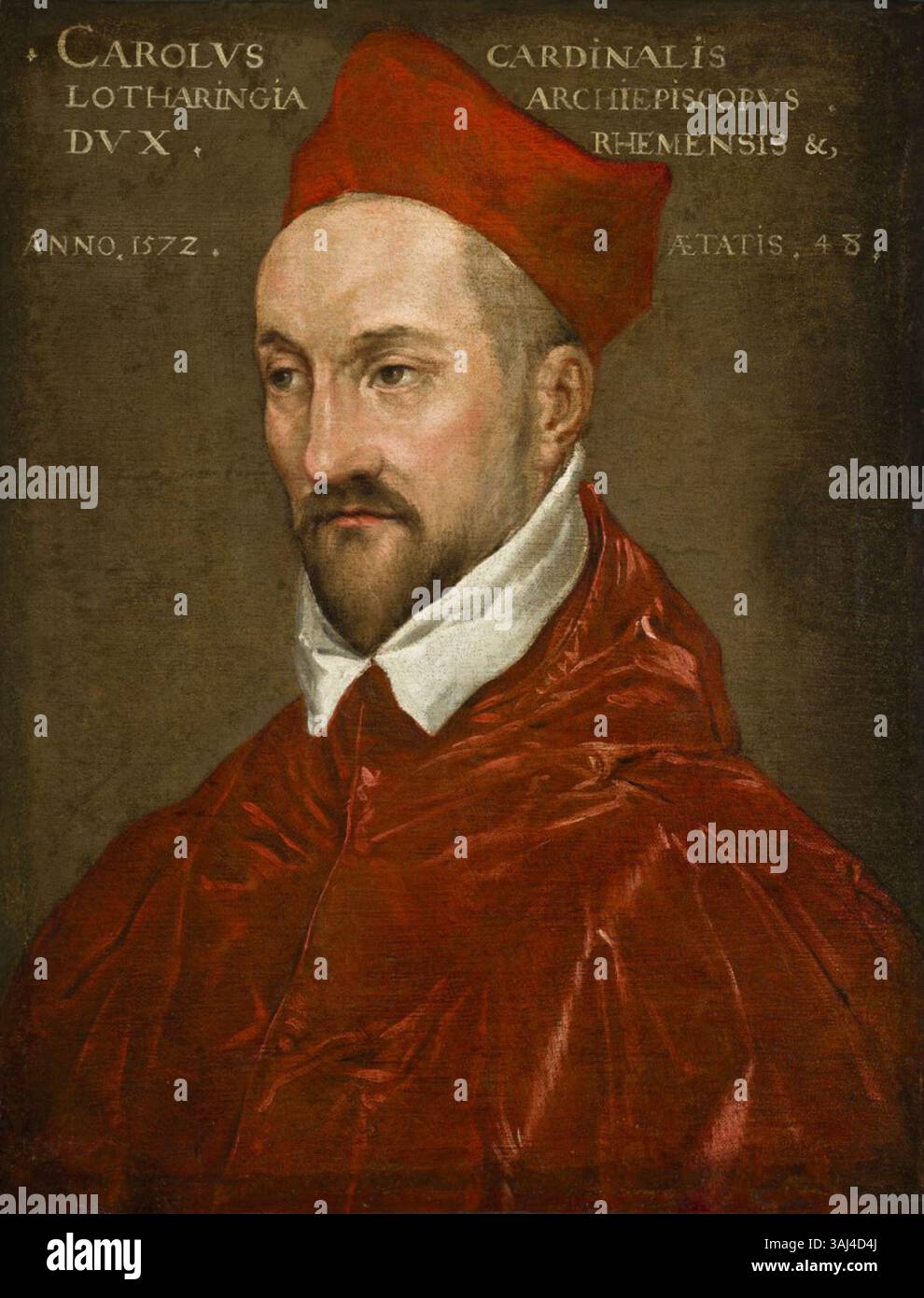 This 16th-century oil painting of Cardinal Charles de Lorraine, based ...