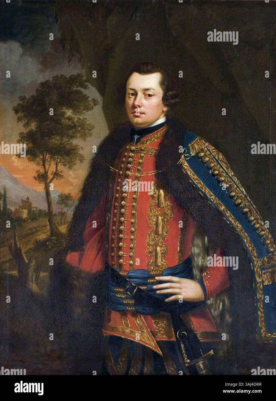Portrait of George Hunt, MP, painted circa 1750, in Hussar uniform. The ...