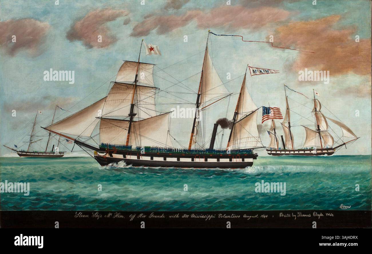 This 19th-century oil painting by James Guy Evans depicts the steamship ...